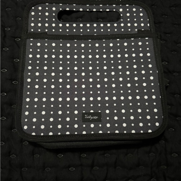 thirty-one | Office | Thirty One Black And White Polka Dot Tote | Poshmark